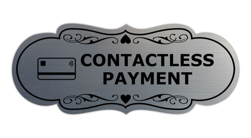 Signs ByLITA Designer Contactless Payment Sign (Brushed Silver) - Small ...