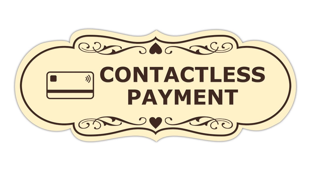 Signs ByLITA Designer Contactless Payment Sign (Ivory/Dark Brown ...