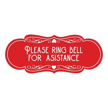Designer Please Ring Bell for Assistance (Classic Bell) Sign (Black ...