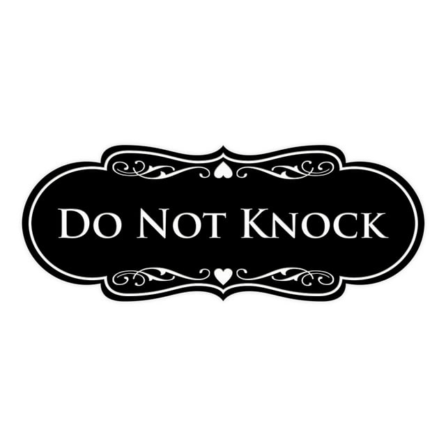 Signs ByLITA Designer Do Not Knock Sign (Black) - Small - Walmart.com