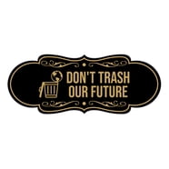 Signs ByLITA Standard No Gossiping Sign (Black Gold) - Medium - Walmart.com