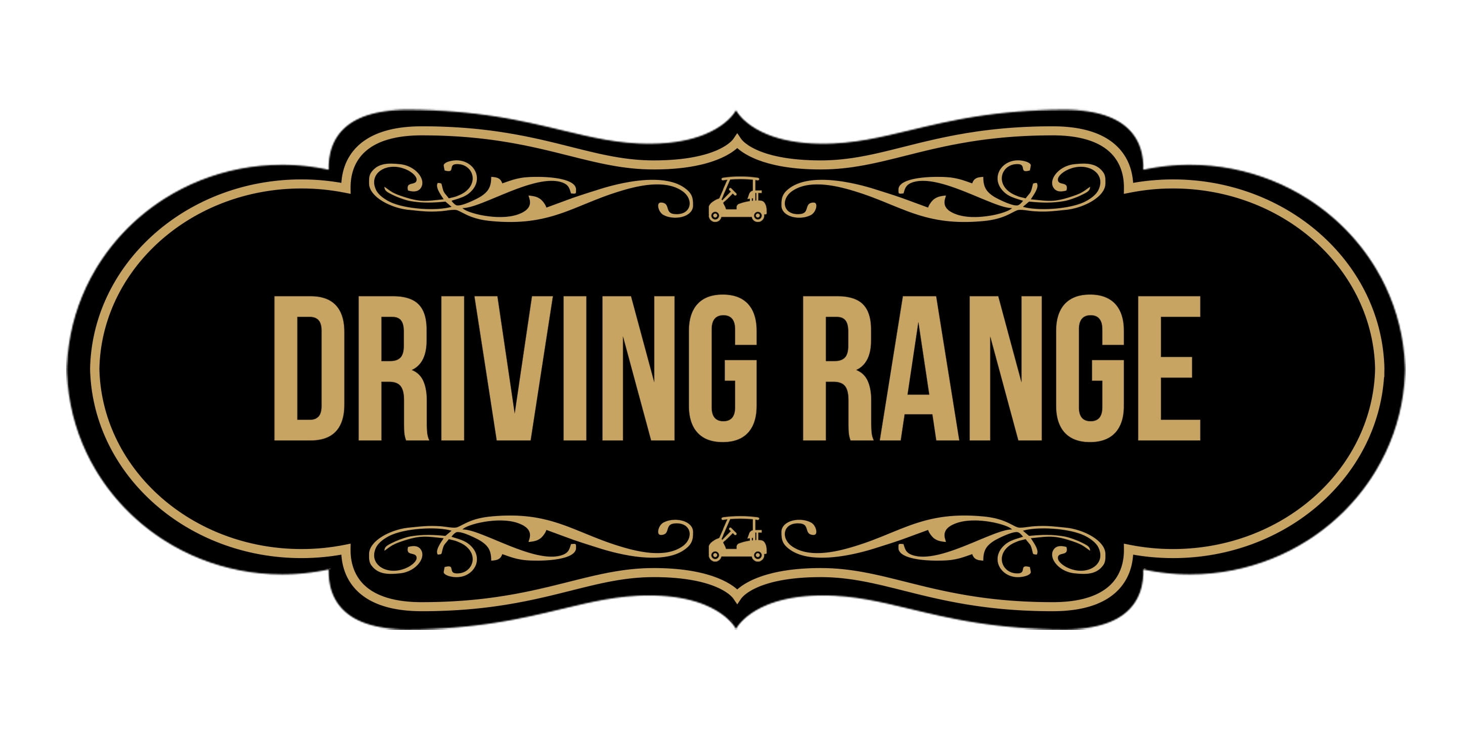 Signs ByLITA Designer Driving Range Sign (Black Gold) - Large - Walmart.com