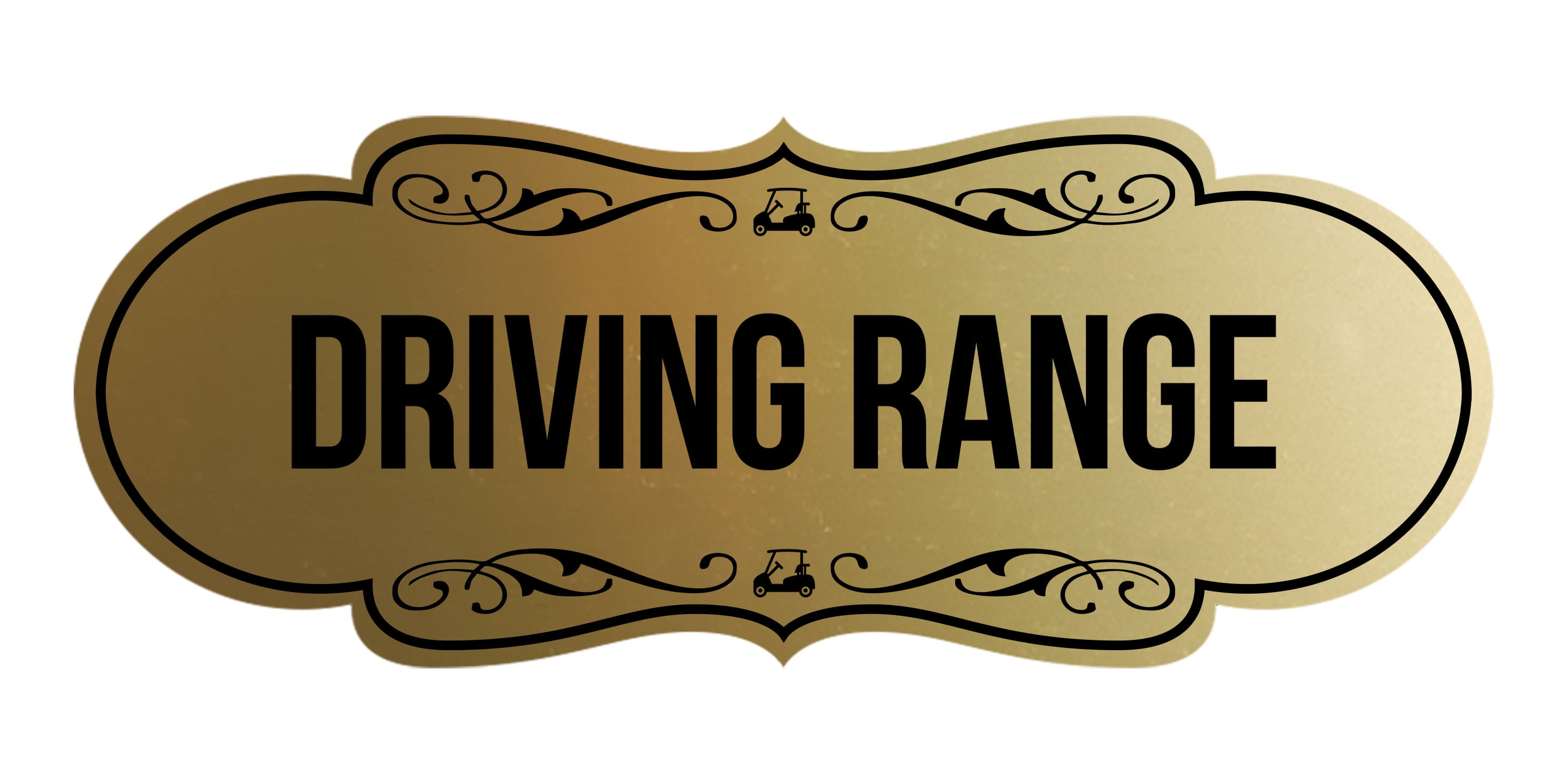 Signs ByLITA Designer Driving Range Sign (Brushed Gold) - Large ...