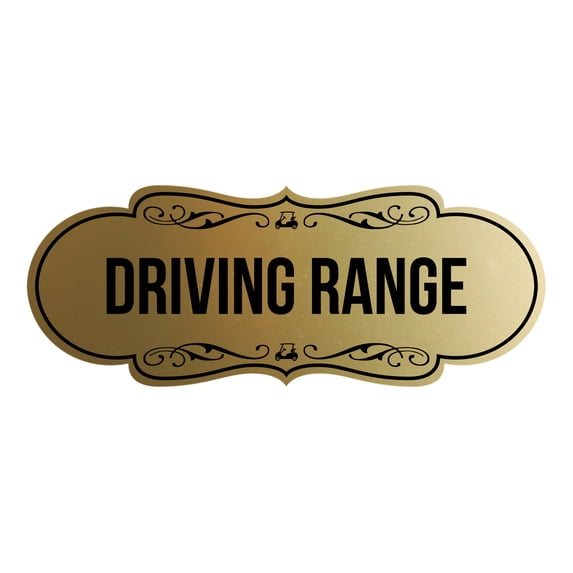 Signs ByLITA Designer Driving Range Sign (Brushed Gold) - Large ...
