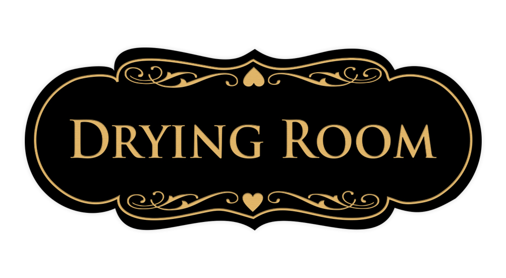 Signs ByLITA Designer Drying Room Sign (Black /Gold) - Small - Walmart.com