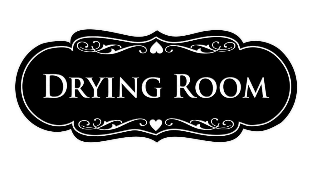 Signs ByLITA Designer Drying Room Sign (Black) - Large - Walmart.com