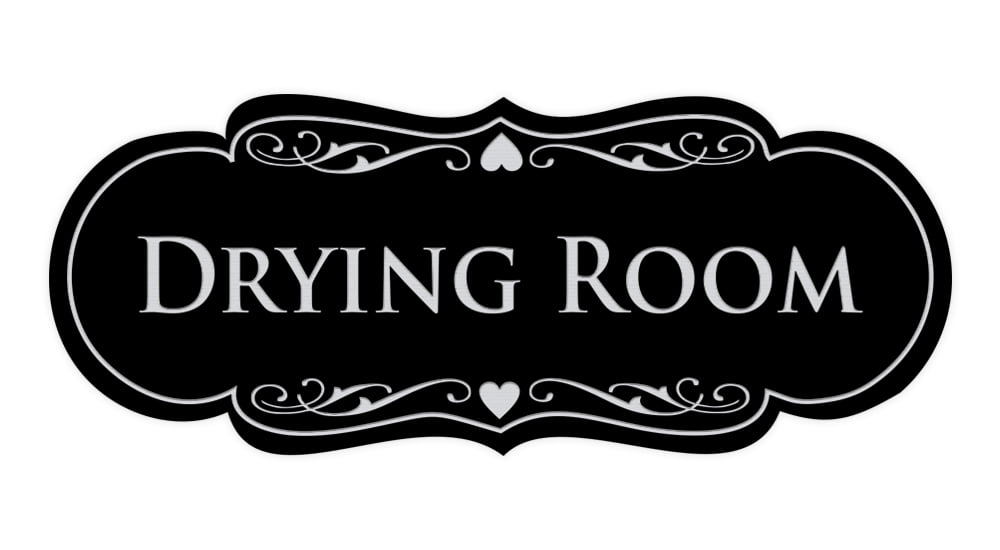 Signs ByLITA Designer Drying Room Sign (Black / Silver) - Small ...
