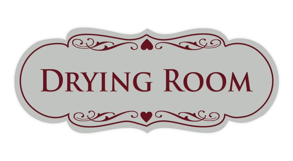 Signs ByLITA Designer Drying Room Sign (Light Grey / Burgundy) - Medium ...