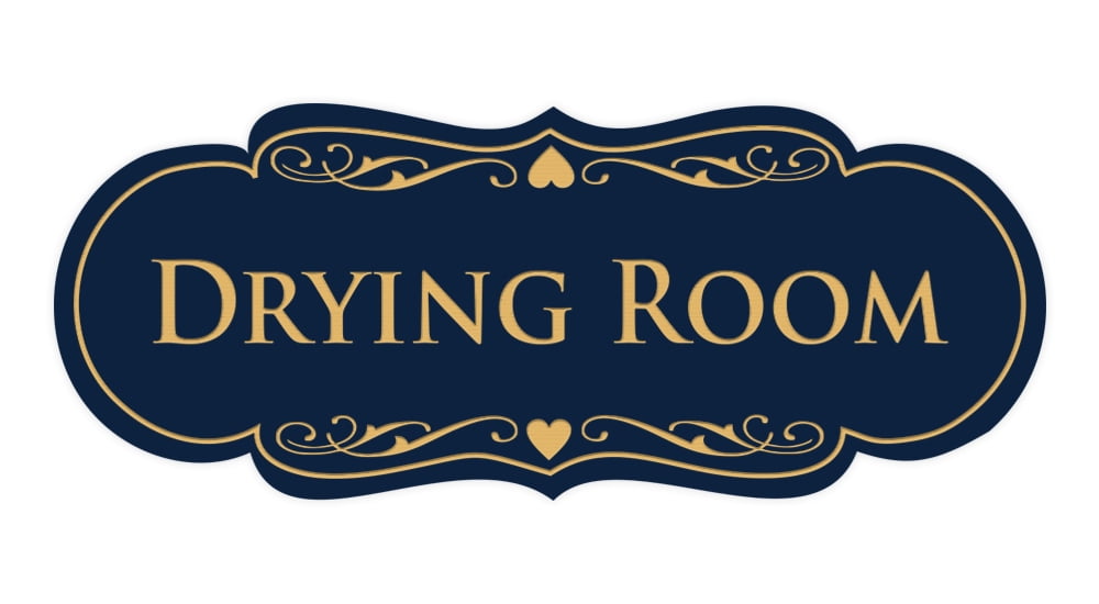 Signs ByLITA Designer Drying Room Sign (Navy Blue/Gold) - Small ...