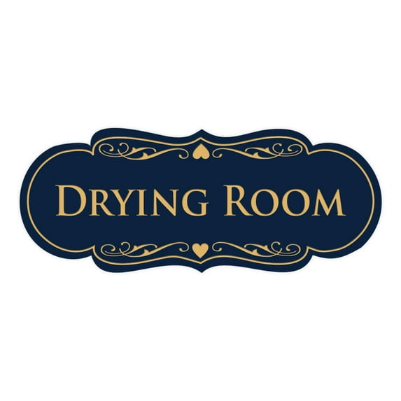 Signs ByLITA Designer Drying Room Sign (Navy Blue/Gold) - Small ...