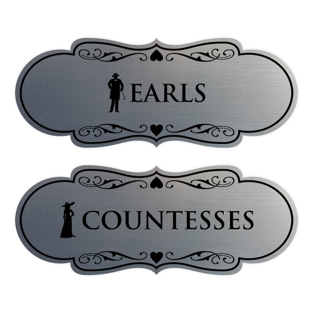 Signs ByLITA Designer Earls and Countesses 2 Pack Restroom Sign ...