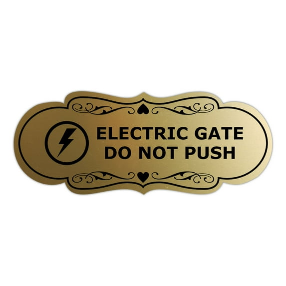 Signs ByLITA Designer Electric Gate Do Not Push Sign (Brushed Gold ...