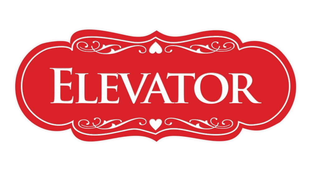 Signs ByLITA Designer Elevator Sign (Red) - Small - Walmart.com