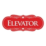 Signs ByLITA Designer Elevator Sign (Red) - Small - Walmart.com