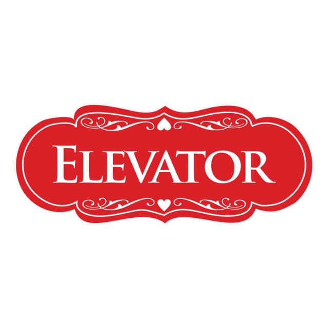 Signs ByLITA Designer Elevator Sign (Red) - Small - Walmart.com