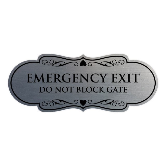 Signs ByLITA Designer Emergency Exit Do Not Block Gate Sign (Brushed ...