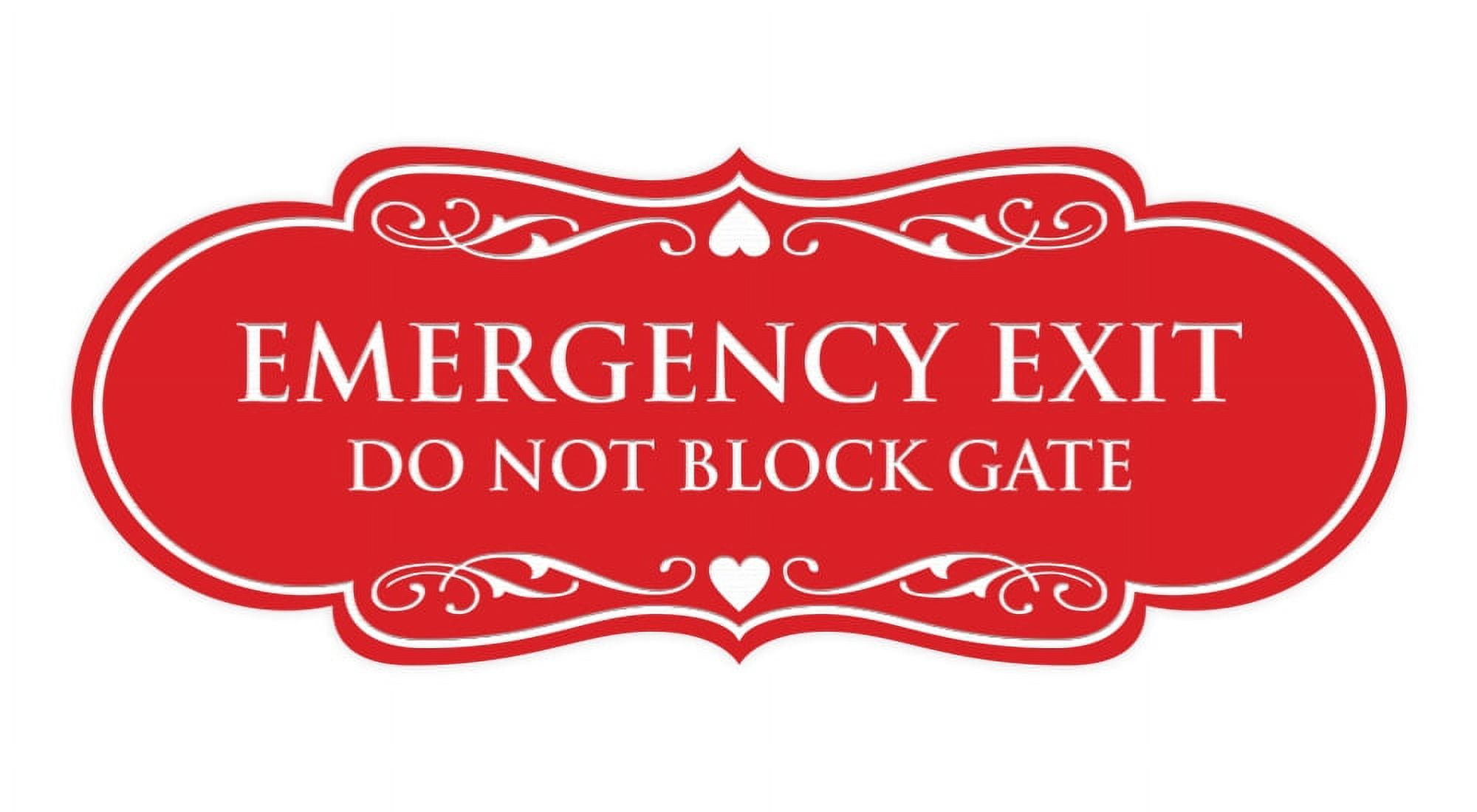 Signs ByLITA Designer Emergency Exit Do Not Block Gate Sign (Red ...