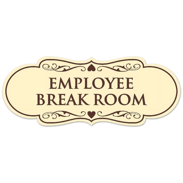 Signs ByLITA Designer Employee Break room Sign - Easy Installation ...