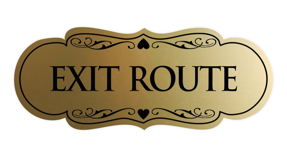 Signs ByLITA Designer Exit Route Sign (Brushed Gold) - Small - Walmart.com