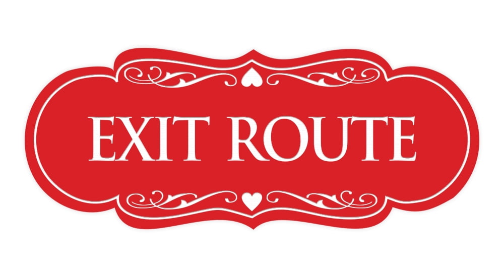 Signs ByLITA Designer Exit Route Sign (Red) - Small - Walmart.com
