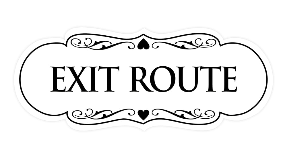 Signs ByLITA Designer Exit Route Sign (White) - Medium - Walmart.com