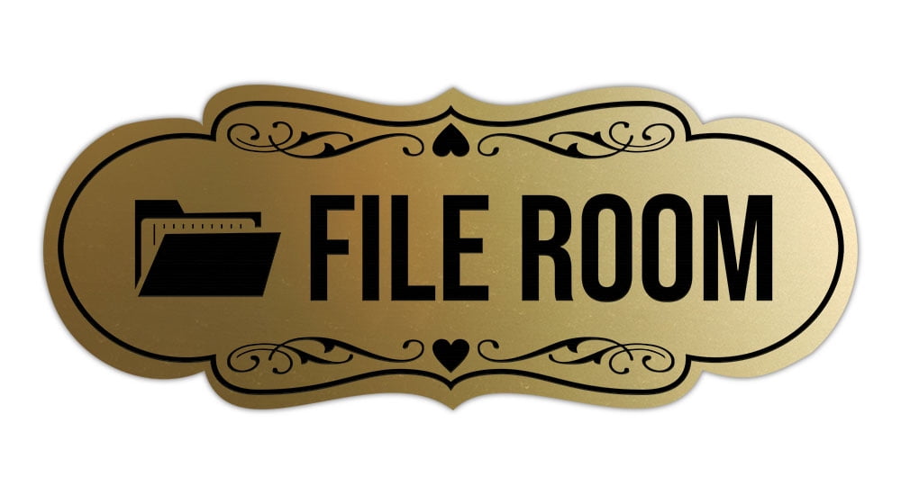 Signs ByLITA Designer File Room Sign (Brushed Gold) - Small - Walmart.com