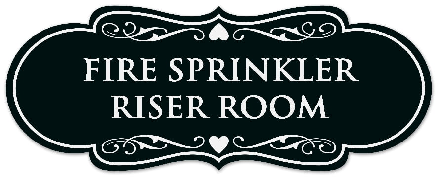 Signs ByLITA Designer Fire Sprinkler Riser Room Sign - Easy ...