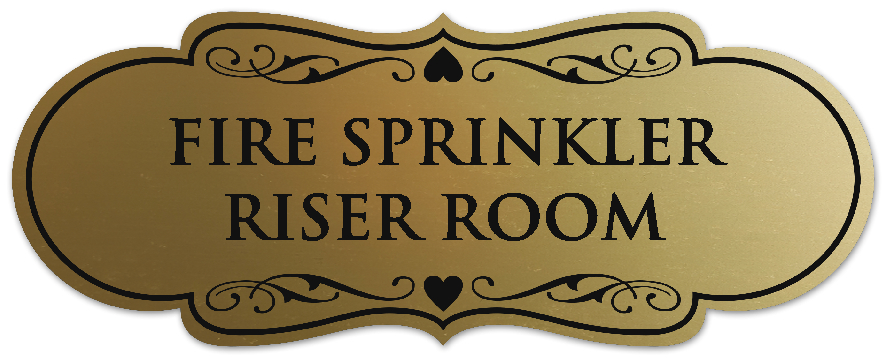 Signs ByLITA Designer Fire Sprinkler Riser Room Sign - Easy ...