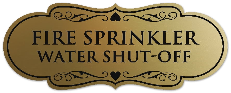 Signs ByLITA Designer Fire Sprinkler Water Shut-off Sign - Easy ...