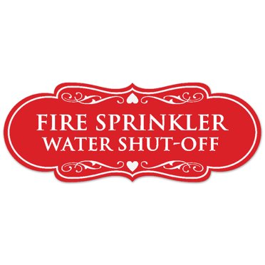 Signs ByLITA Basic Fire Sprinkler Shut Off Sign | Easy Installation ...