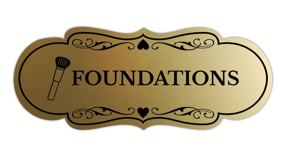 Signs ByLITA Designer Foundations Makeup Area Sign (Brushed Gold ...