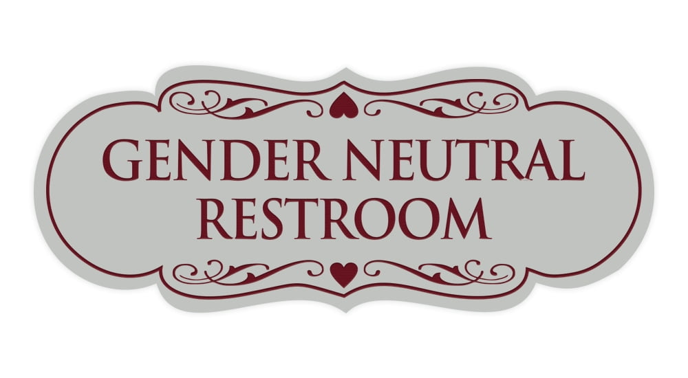 Signs ByLITA Designer Gender Neutral Restroom Sign (Light Grey ...