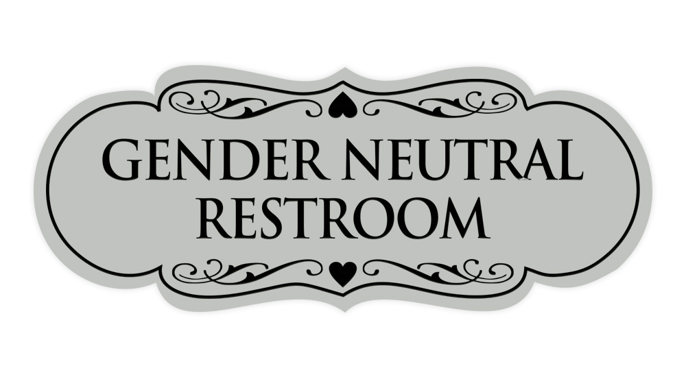 Signs ByLITA Standard All Gender Restroom(Lt Gray) - Small 2" X 6 ...