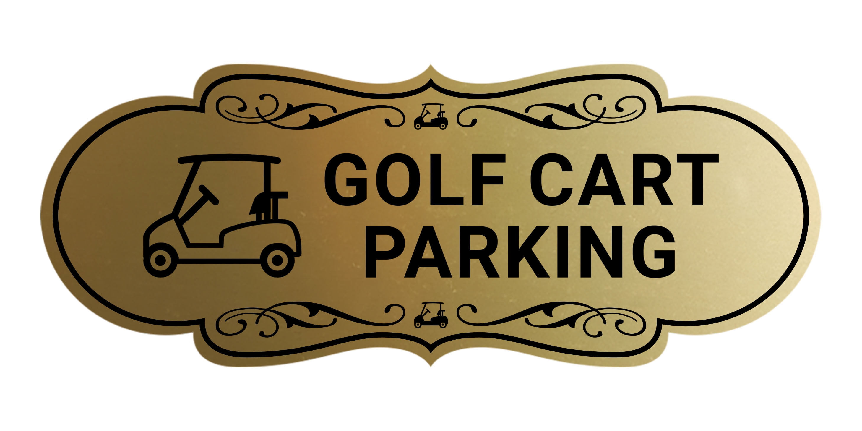 Signs ByLITA Designer Golf Cart Parking Sign (Brushed Gold) - Medium ...