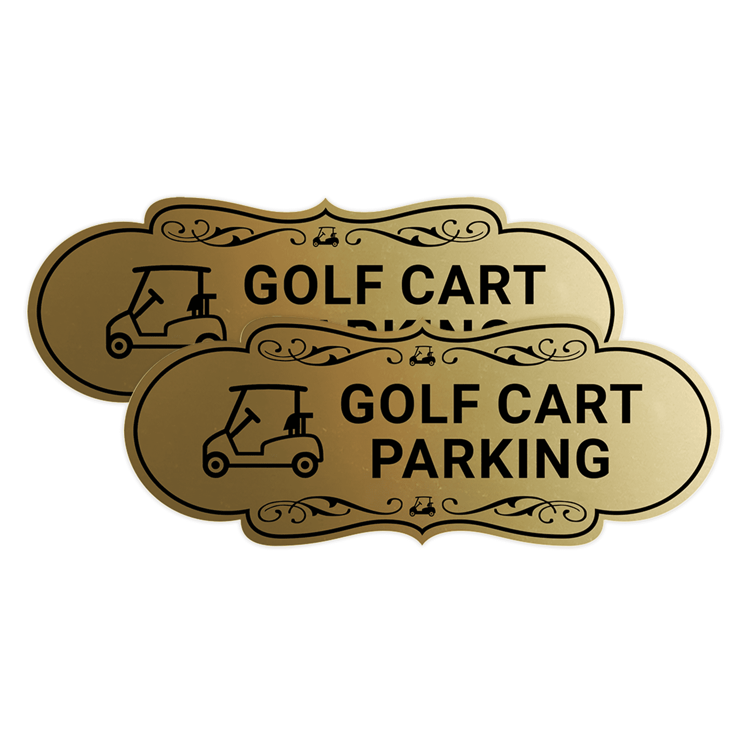 Signs ByLITA Designer Golf Cart Parking Sign (Brushed Gold) - Small (2 ...