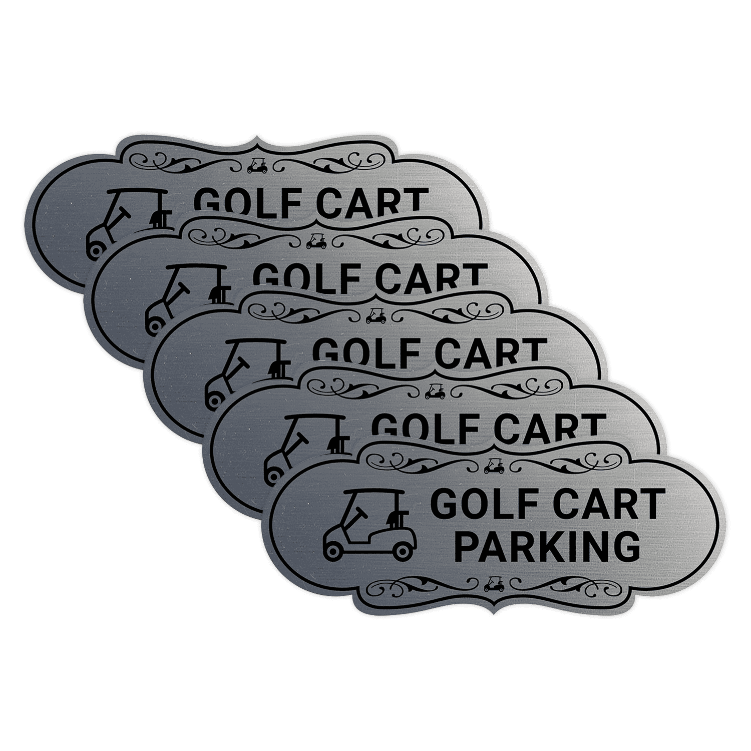 Signs ByLITA Designer Golf Cart Parking Sign (Brushed Silver) - Large ...