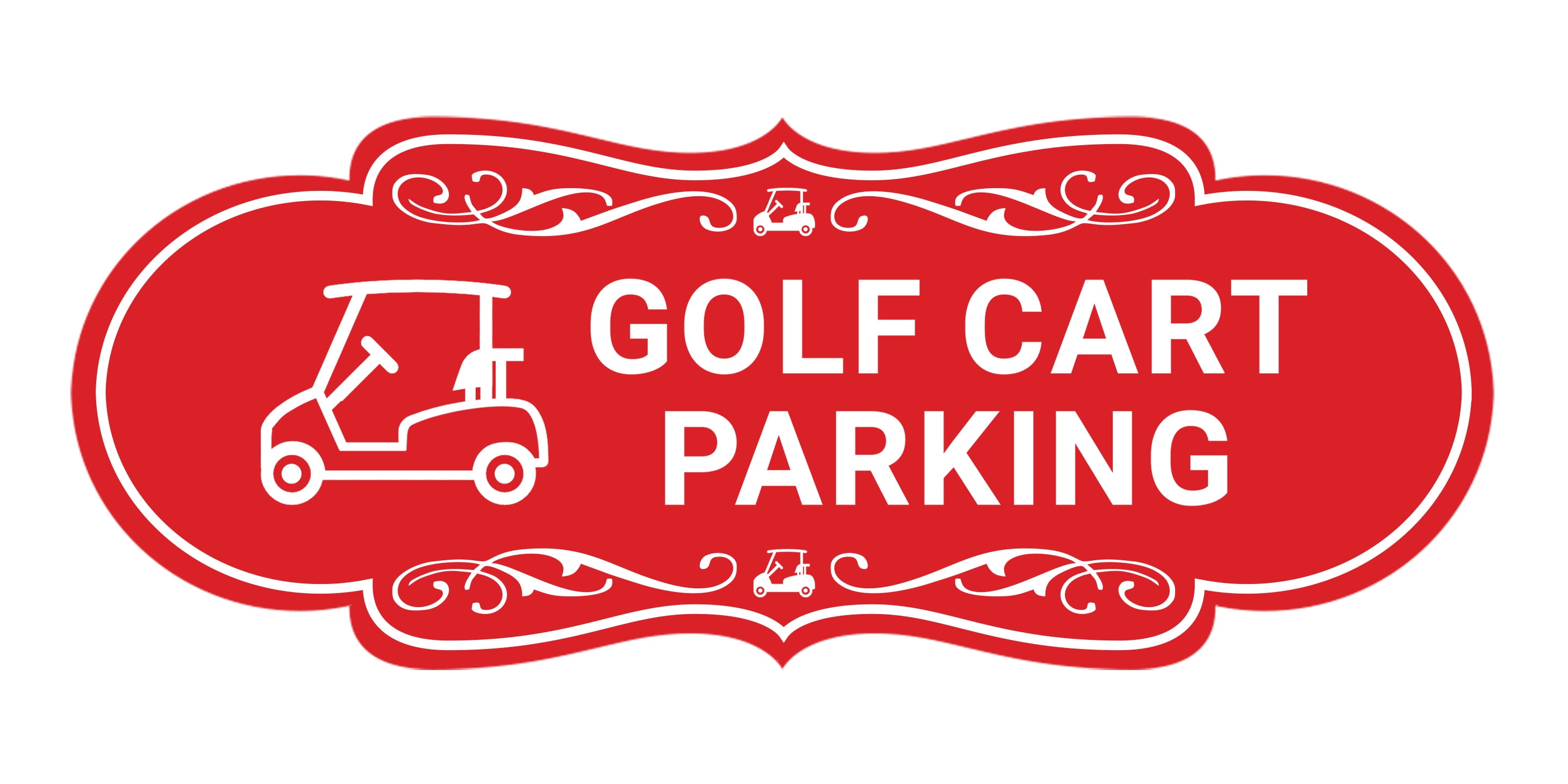 Signs ByLITA Designer Golf Cart Parking Sign (Red) - Large - Walmart.com