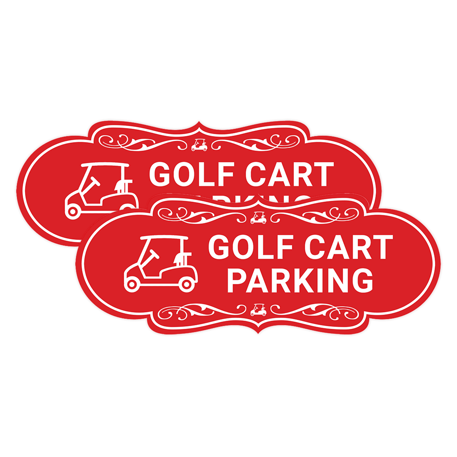 Signs ByLITA Designer Golf Cart Parking Sign (Red) - Medium (2 Pack ...