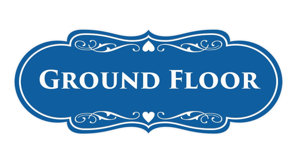 Signs ByLITA Designer Ground Floor Sign (Blue) - Large - Walmart.com