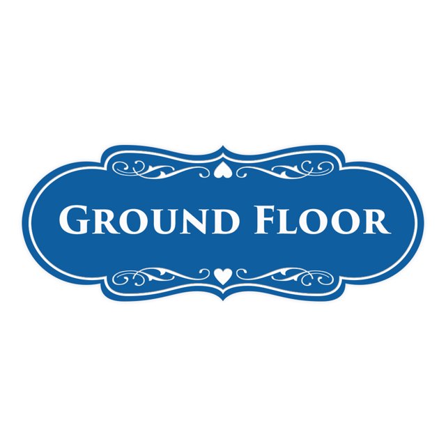 Signs ByLITA Designer Ground Floor Sign (Blue) - Large - Walmart.com
