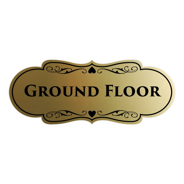 Signs ByLITA Designer Ground Floor Sign (Brushed Gold) - Large ...