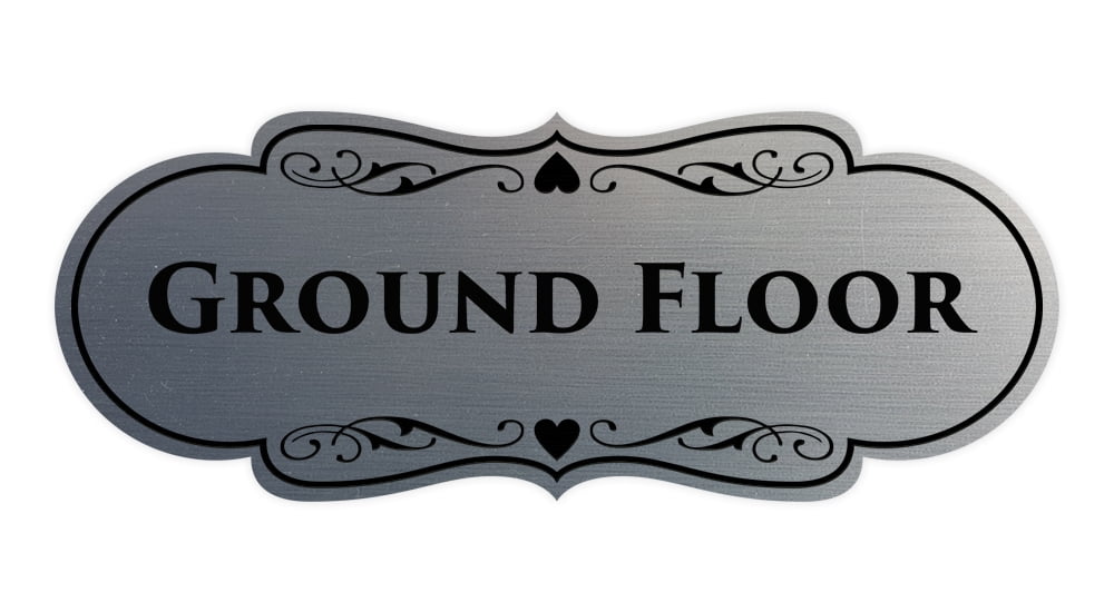 Signs ByLITA Designer Ground Floor Sign (Brushed Silver) - Small ...