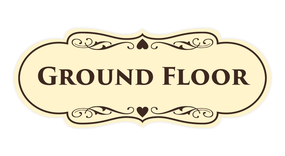 Signs ByLITA Designer Ground Floor Sign (Ivory/Dark Brown) - Large ...