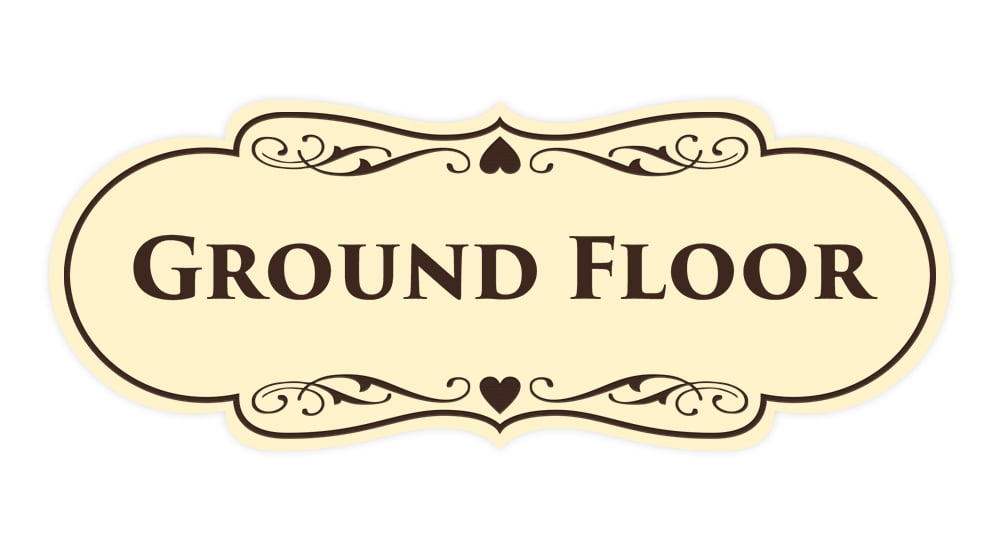 Signs ByLITA Designer Ground Floor Sign (Ivory/Dark Brown) - Small ...