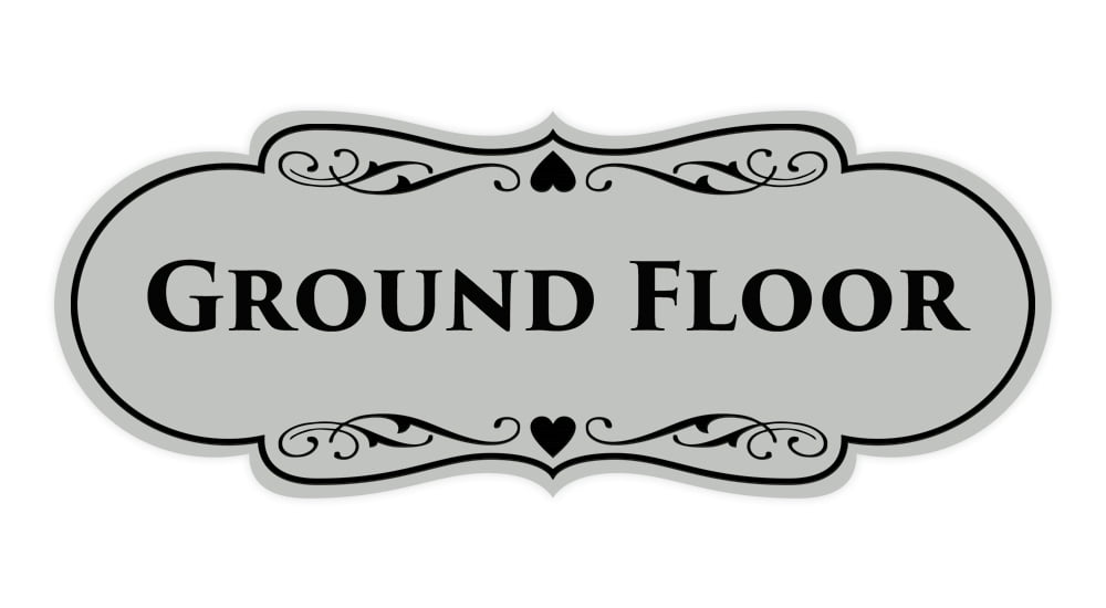 Signs ByLITA Designer Ground Floor Sign (Lt Gray) - Medium - Walmart.com