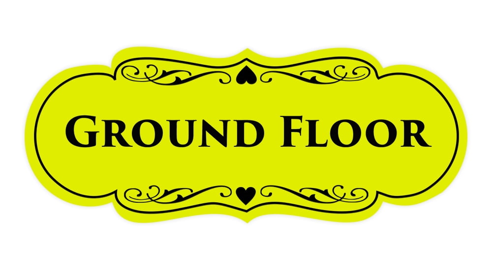 Signs ByLITA Designer Ground Floor Sign (Yellow / Black) - Large ...