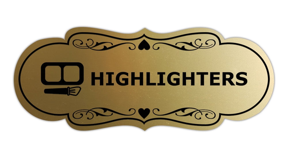 Signs ByLITA Designer Highlighters Makeup Area Sign (Brushed Gold ...
