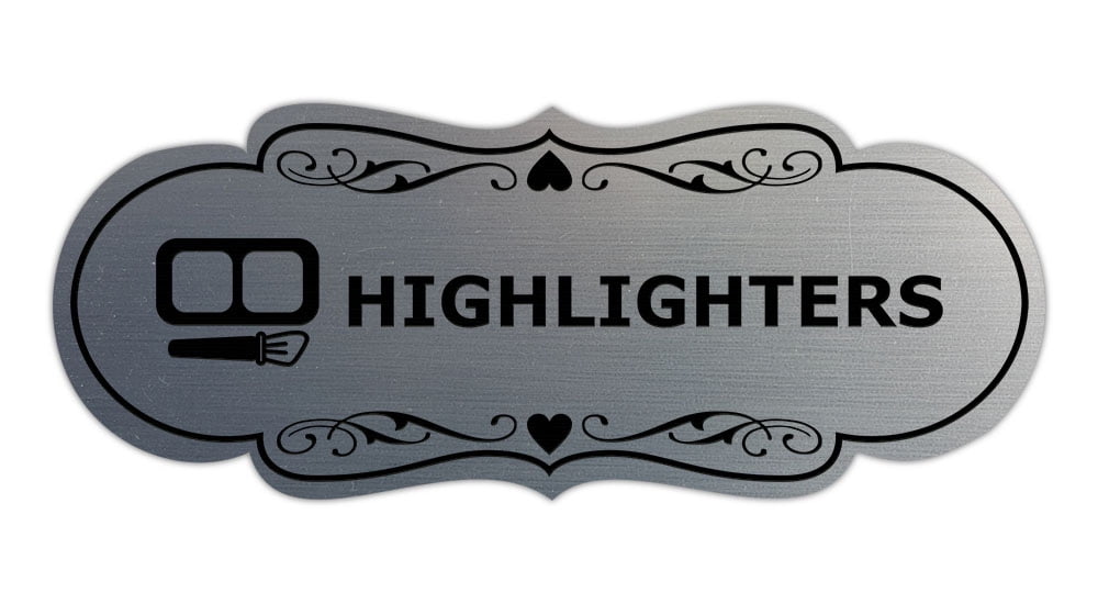 Signs ByLITA Designer Highlighters Makeup Area Sign (Brushed Silver ...