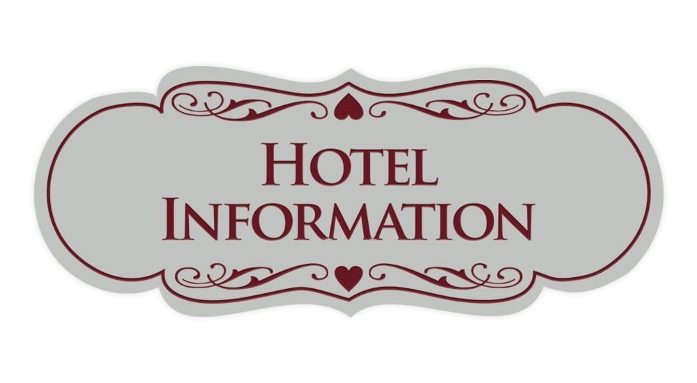 Signs ByLITA Designer Hotel Information Sign (Light Grey / Burgundy ...