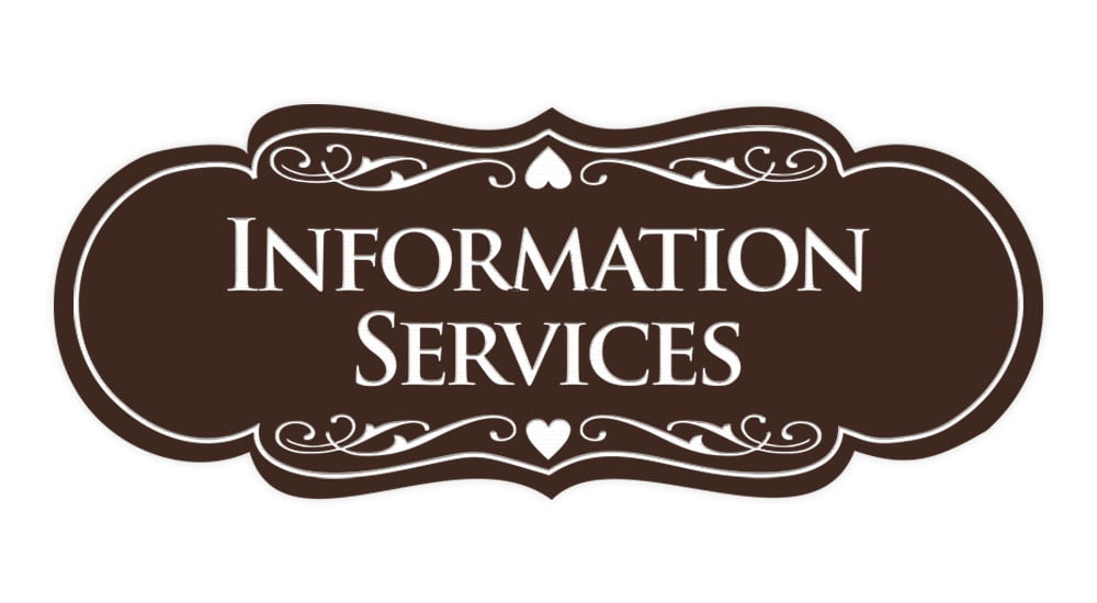 Signs ByLITA Designer Information Services Sign (Dark Brown) - Large ...
